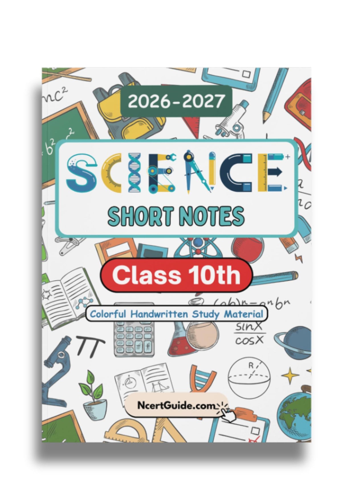 Class 10 Science Short Notes 2026–27 | Handwritten Colorful Study Book