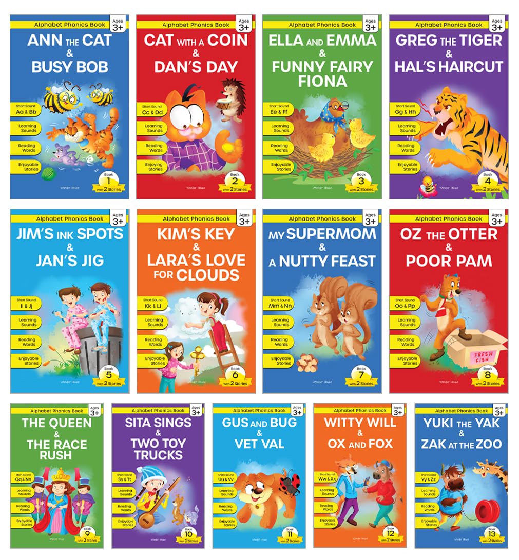 Alphabet Phonics - Pack Of 13 Books | Wonder House Books